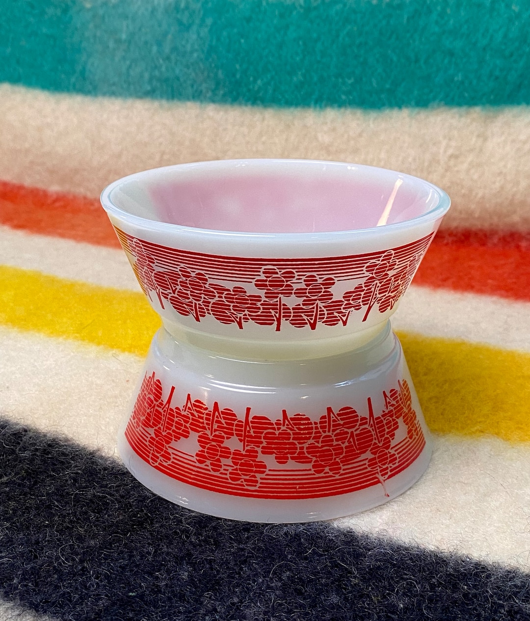 Vintage Rare Fire King Canada Flower Cereal Bowls Set of Two Mid ...