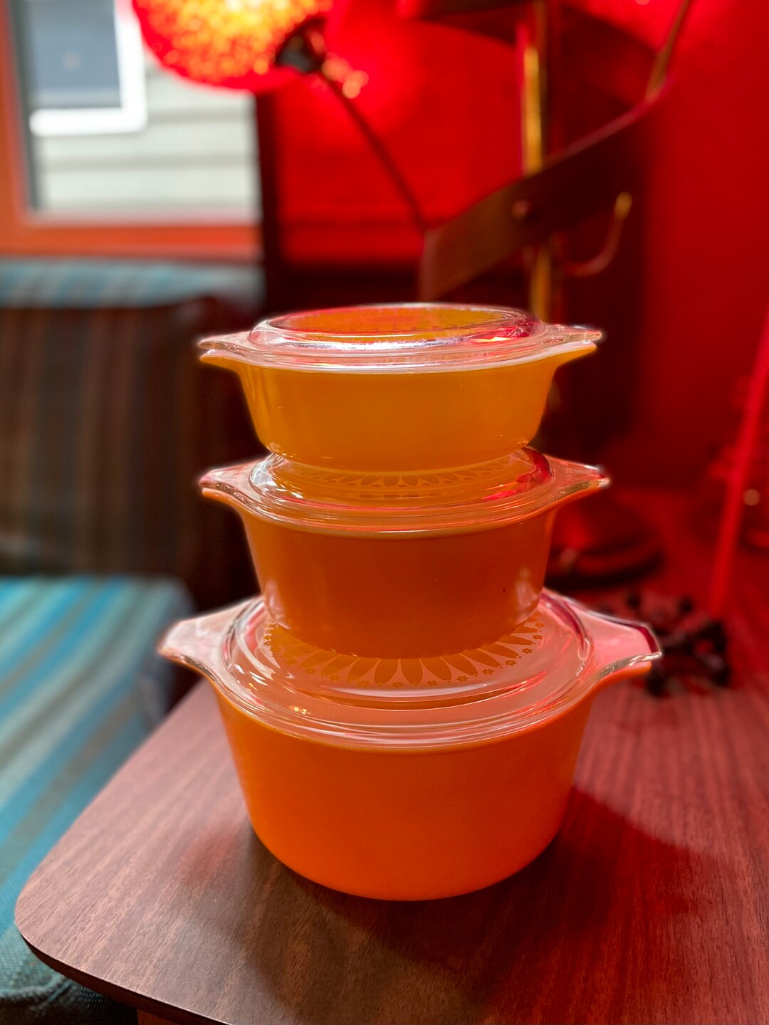 Vintage Rare Pyrex Sunflower Daisy Round Casserole Dish Set - Etsy