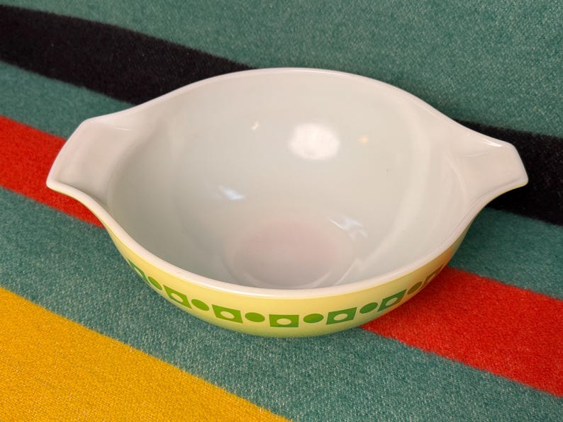 Vintage Rare Pyrex Green Salad / Green Dot Square in Original Box ...