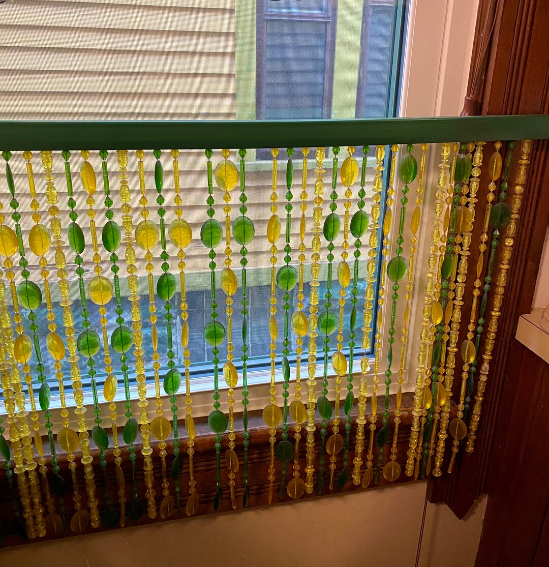 Vintage RARE Mid Century Hanging Door Bead Curtain 1960s 1970s Basement ...