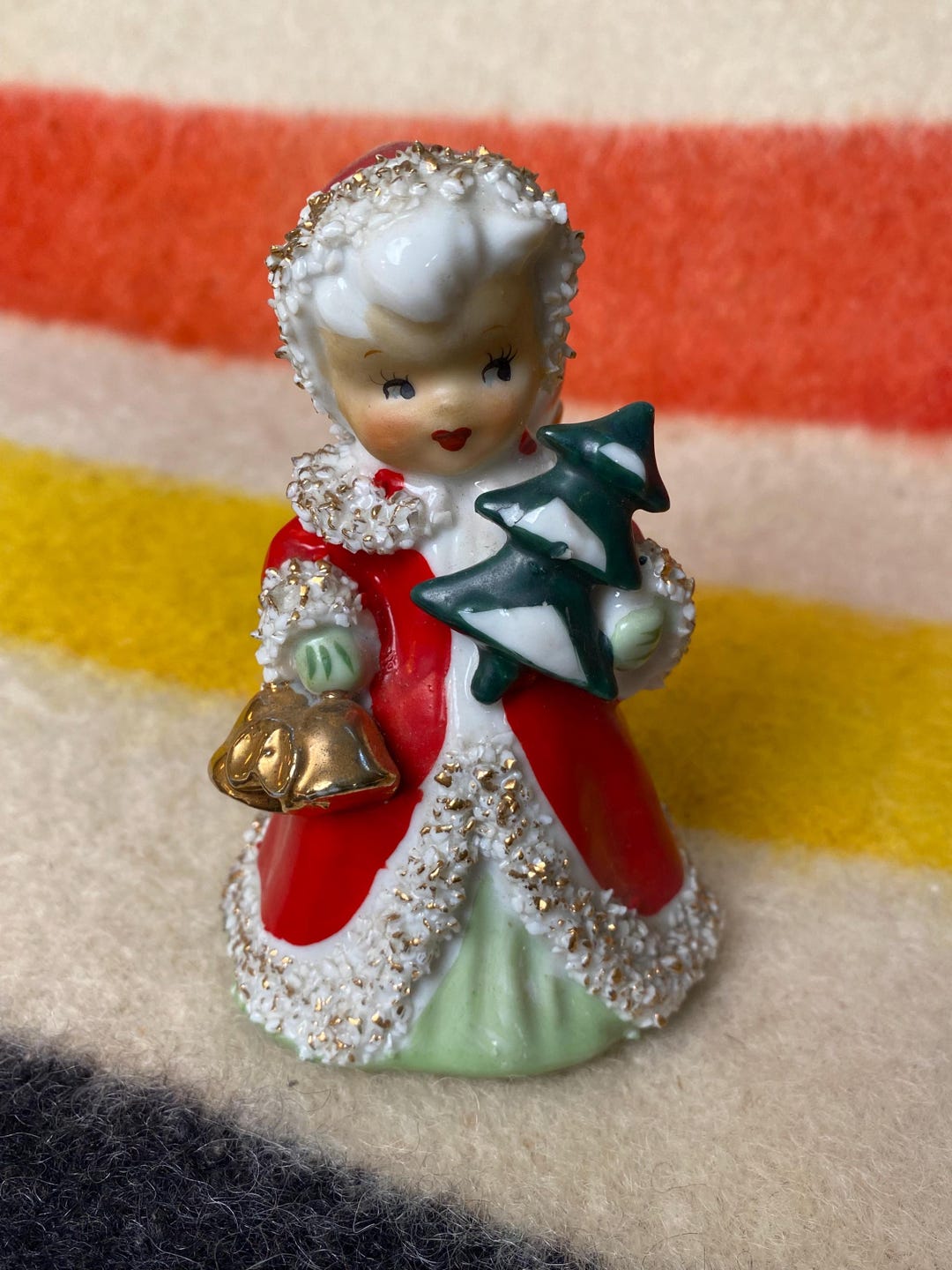 Vintage Lefton Angel Christmas Bell 1950 Mid Centuey Kitsch Angel ...