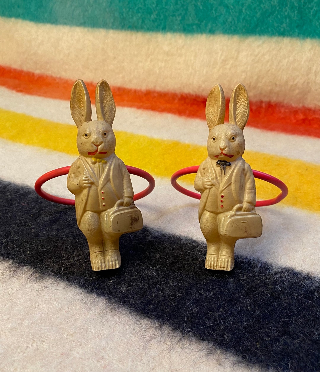 Vintage Celluloid Bunny Rabbit Lot Easter Hand Painted 1930s 1940s ...