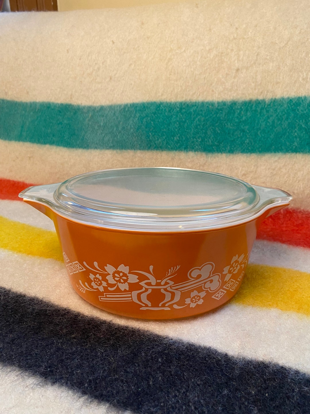 Vintage Rare Pyrex Dynasty Orange Casserole Dish 1970s Mid Century ...