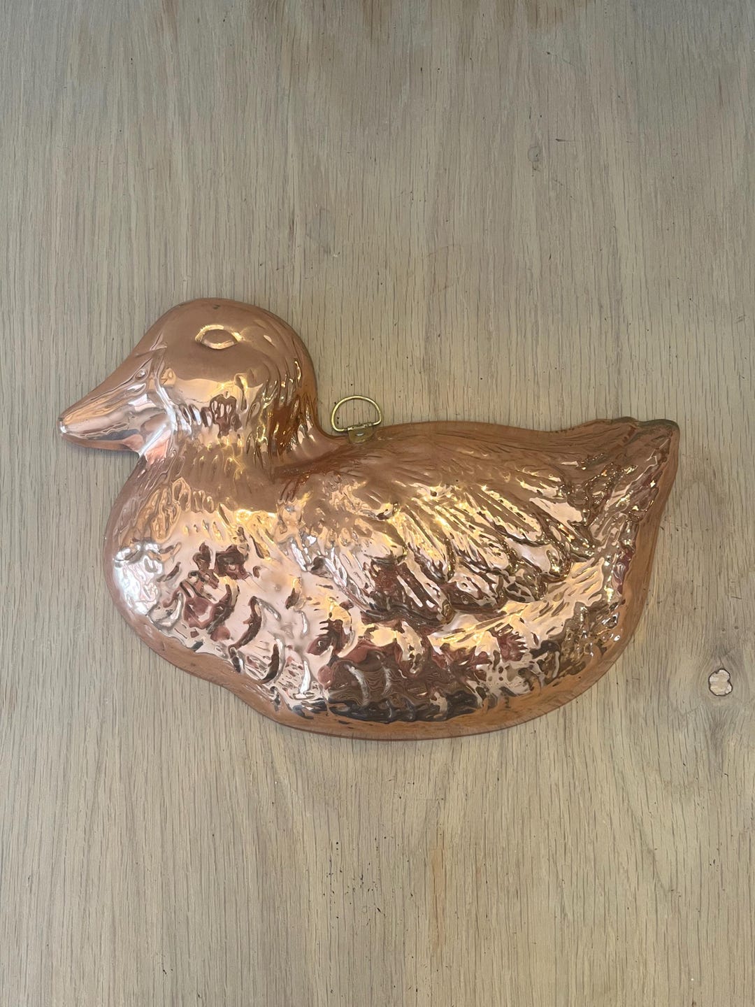 Vintage Copper Tin Lined Gelatin Duck Mold Wall Hanging Kitchen Decor ...