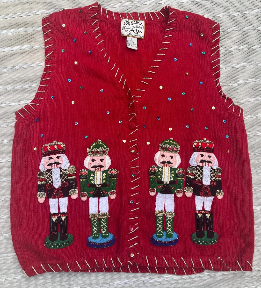 Nutcracker Sweater Vest Heirloom Collectibles, Women's Large - Etsy