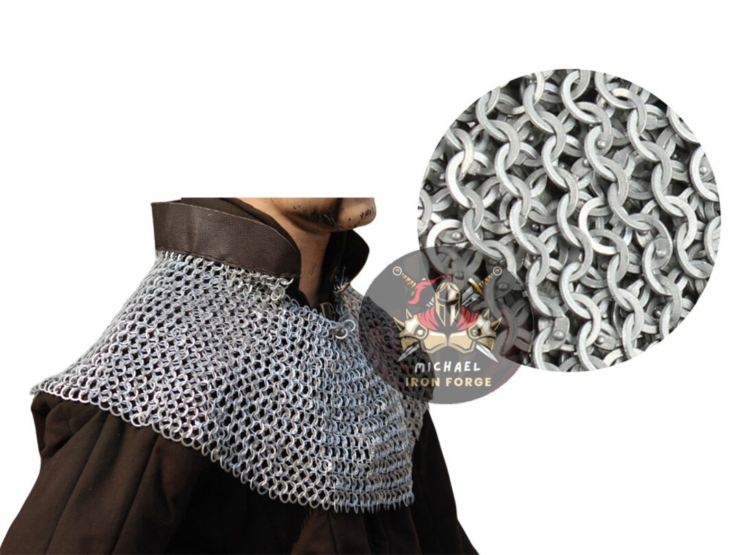 Chainmail Aventail for Helm Aluminium 10MM Flat Ring Dome Riveted ...
