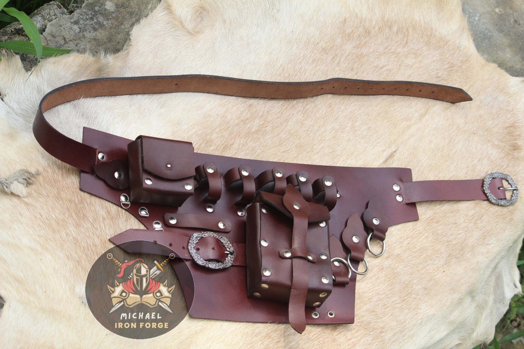 Leather Alchemist Steampunk Belt Druid Bottle Holder RIGHT - Etsy