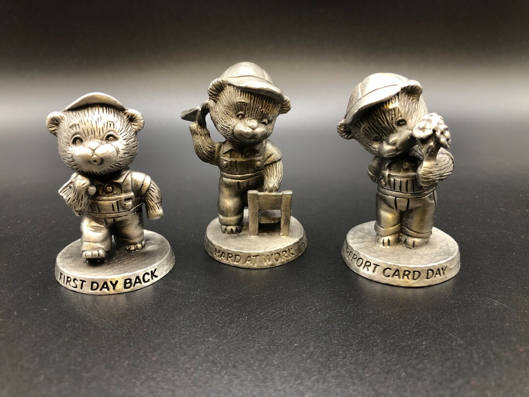 Set of 3 Avon Pewter Bears - Etsy