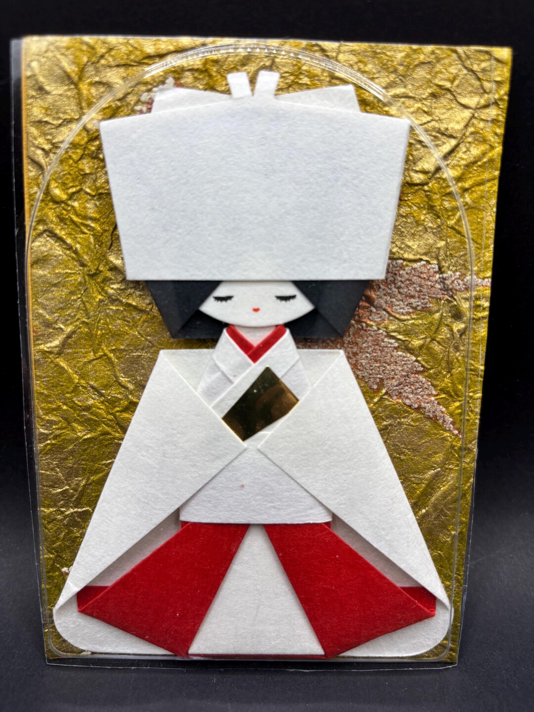 Origami Girl Figure With Gold Leaf Color Background - Etsy
