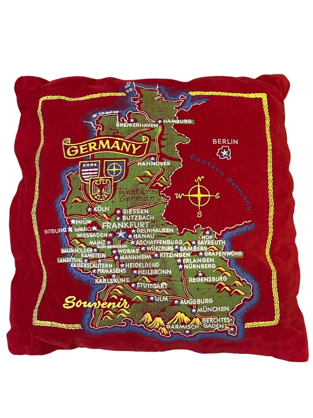 Vintage Germany Souvenir Pillow - Etsy