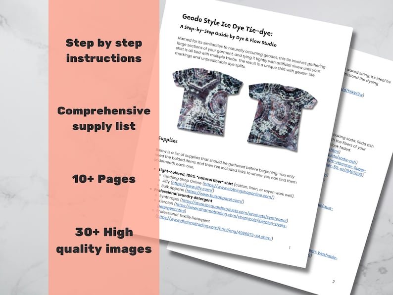 Geode Tie-dye Tutorial | Step-by-step Ice Dyeing Guide | PDF Instant ...