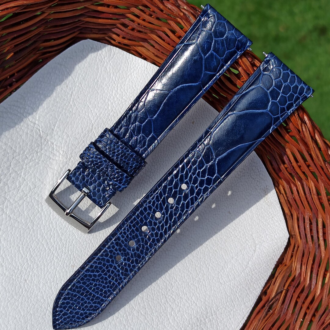 Handmade Watch Strap Ostrich Leg Leather Watch Band Made in Holland ...