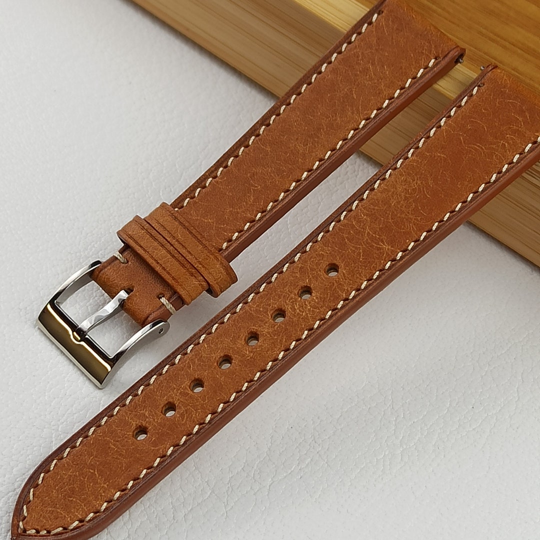Premium Italian Calf Leather Handmade Tan Watch Strap Band Quick ...