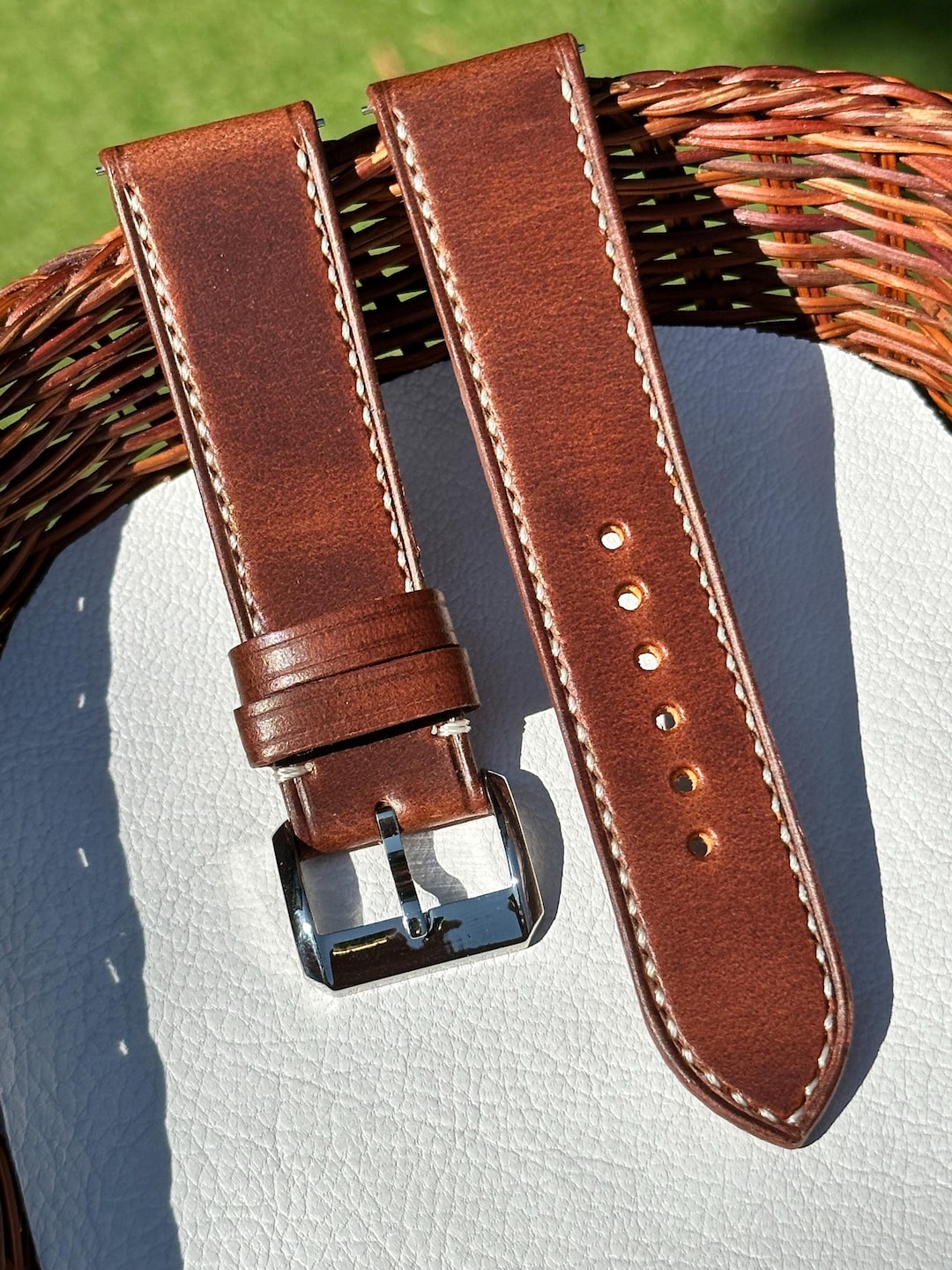 Horween Leather Watch Strap Handmade in Holland Brown Available in All ...