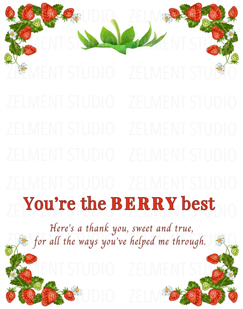 BERRY Best Thank You Poem Printable Crafts for Kids Strawberry Art ...