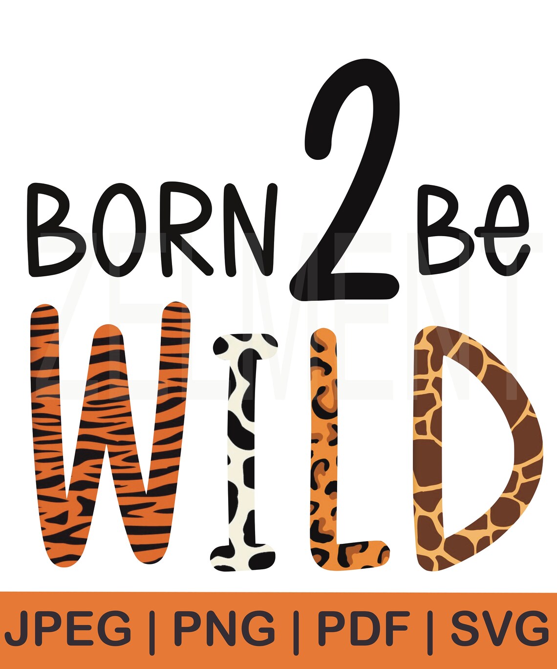 BORN 2 BE WILD Second Birthday Digital Download Jpeg Pdf - Etsy