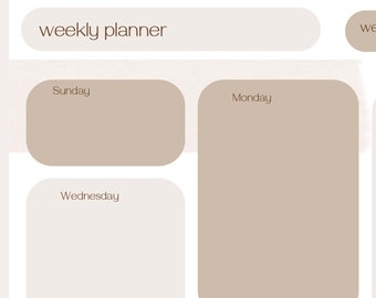 Modern Minimalistic Beige Weekly Planner - Etsy