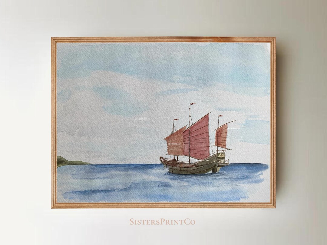 Swiss Family Robinson Pirate Ship Watercolor Art Print (digital ...