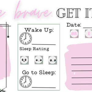 Printable Daily Planner rose Wake Up. Be Brave. - Etsy