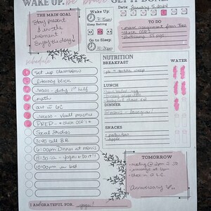 Printable Daily Planner rose Wake Up. Be Brave. - Etsy