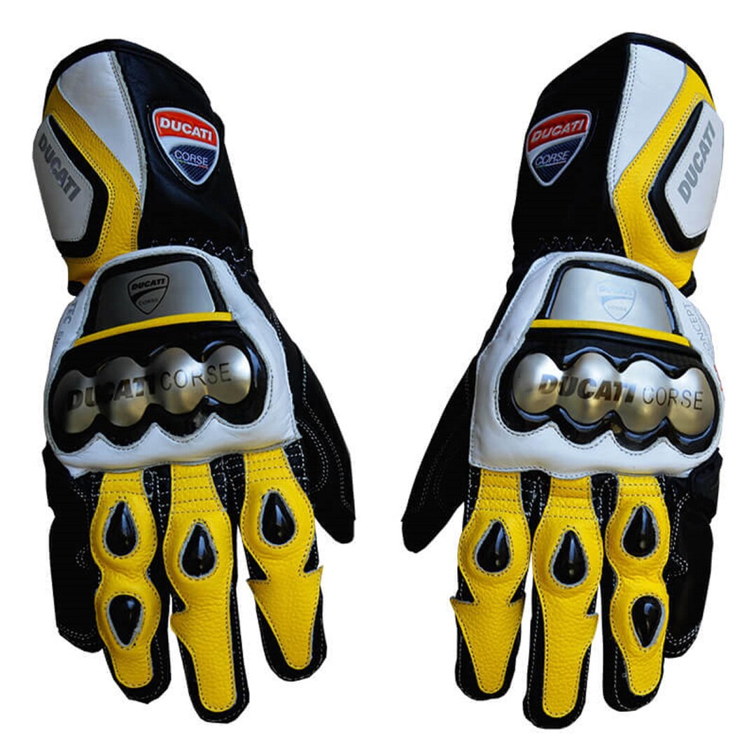 Ducati Gloves Yellow Motorbike Motorcycle Bike Leather Leder - Etsy