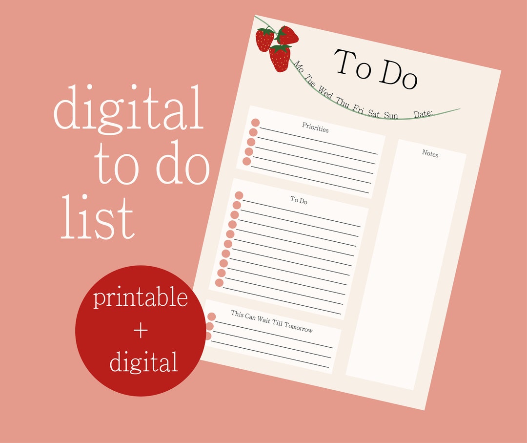 DIGITAL FILE to Do List Studio Ofman Printable PDF Task List Instant ...