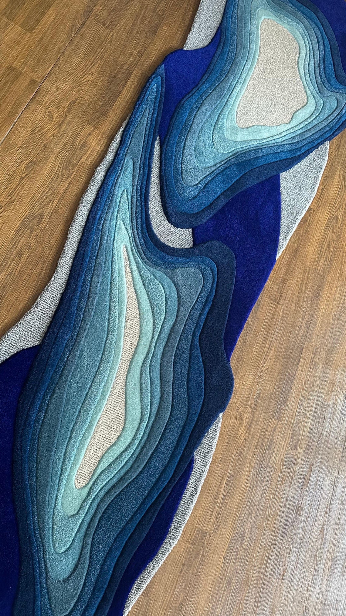 Hand Tufted Rug 100% New Zealand Wool Irregular Abstract Organic Shape ...