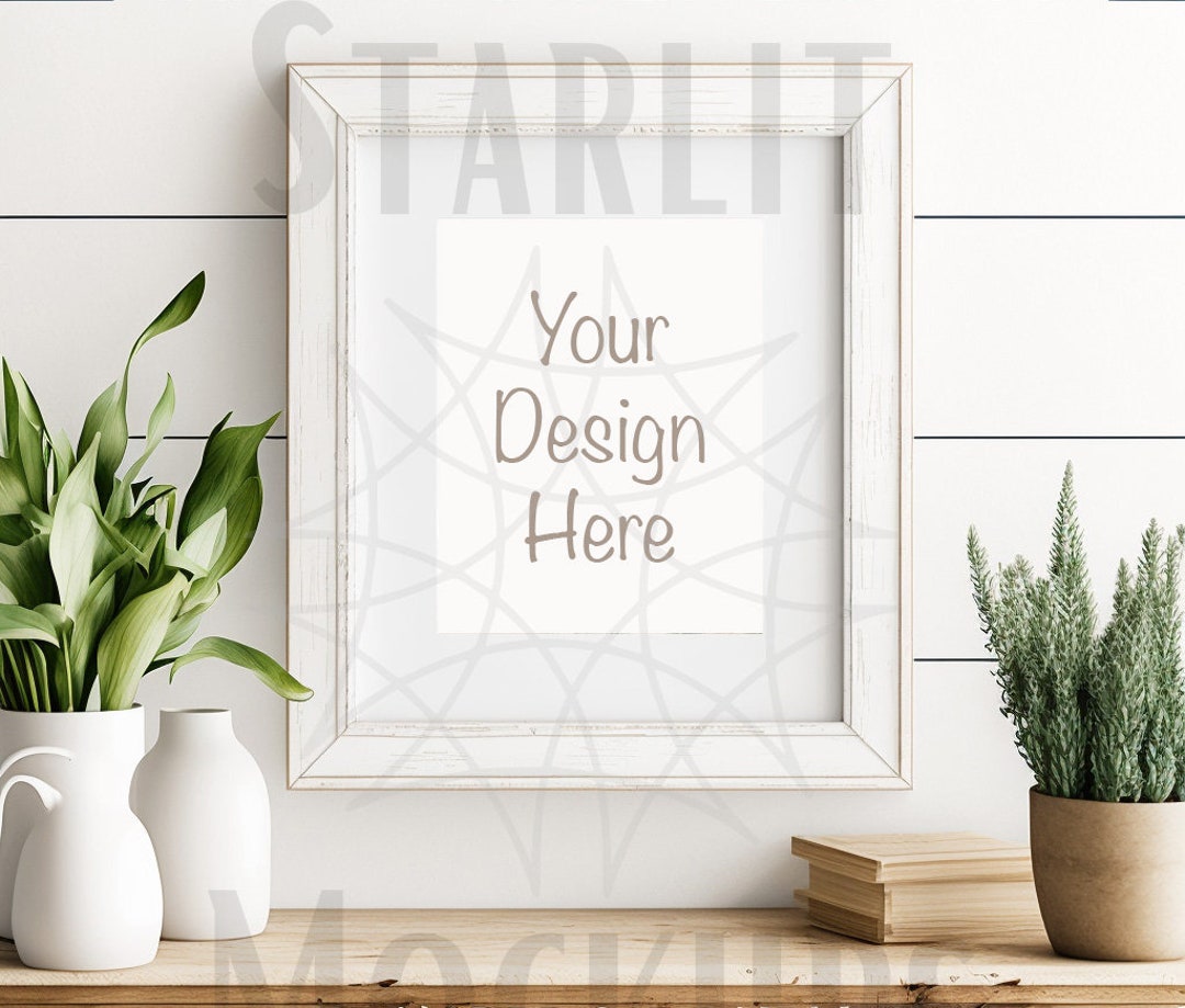 Rustic Modern Farmhouse Frame Mockup, Portrait Farmhouse Wall Mockup ...