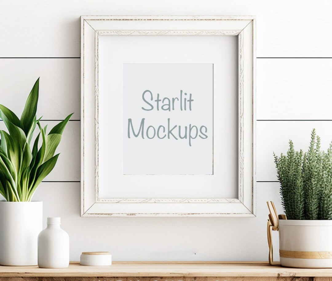 Rustic Modern Farmhouse Frame Mockup, Portrait Farmhouse Wall Mockup ...