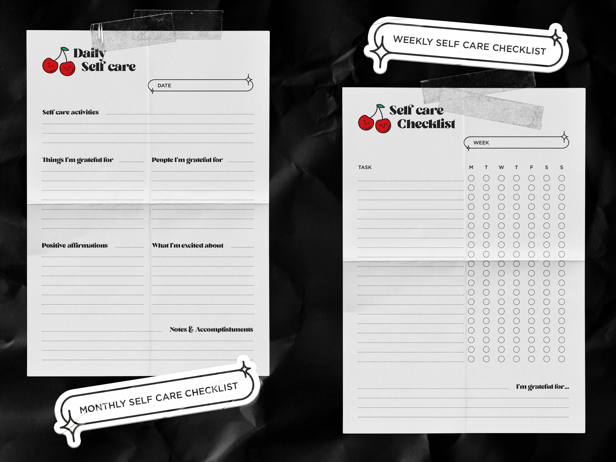 Self Care Checklist, Self-care Planner, Selfcare for Mental Health and ...