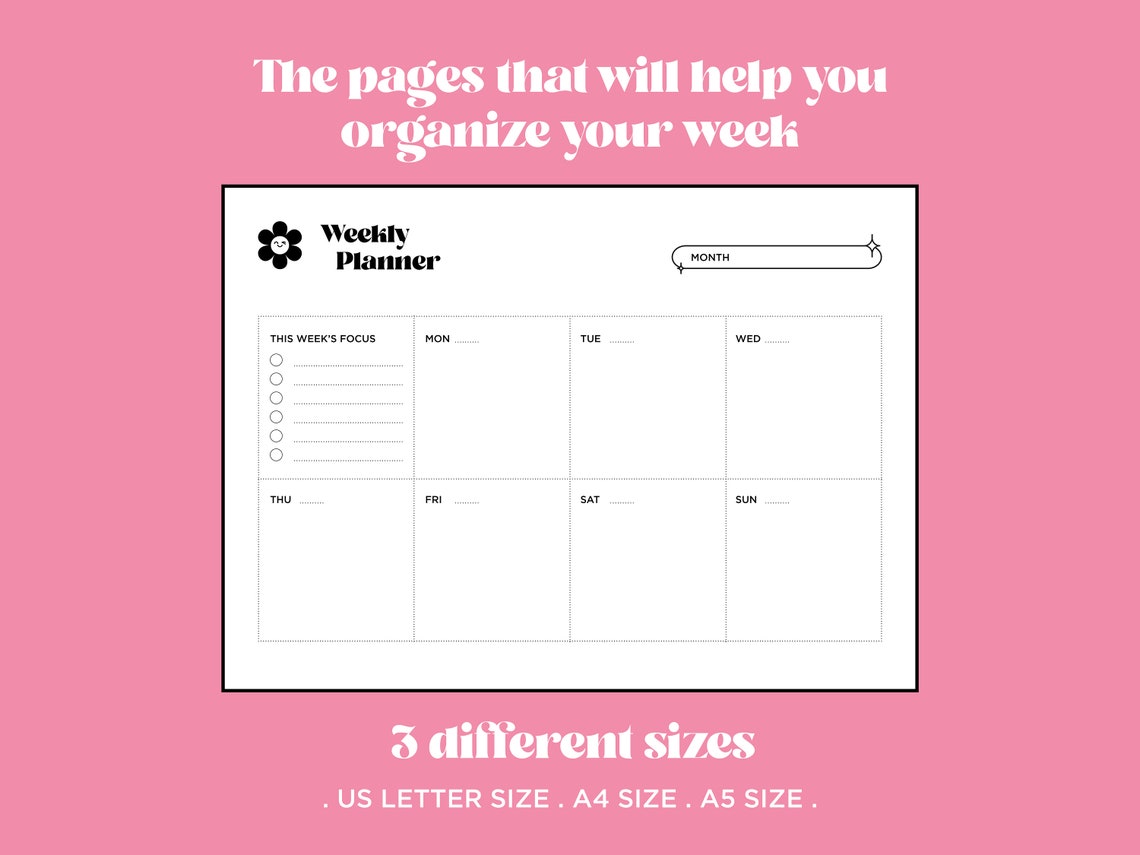 Weekly Planner Printable Planner Planner Set Planner - Etsy