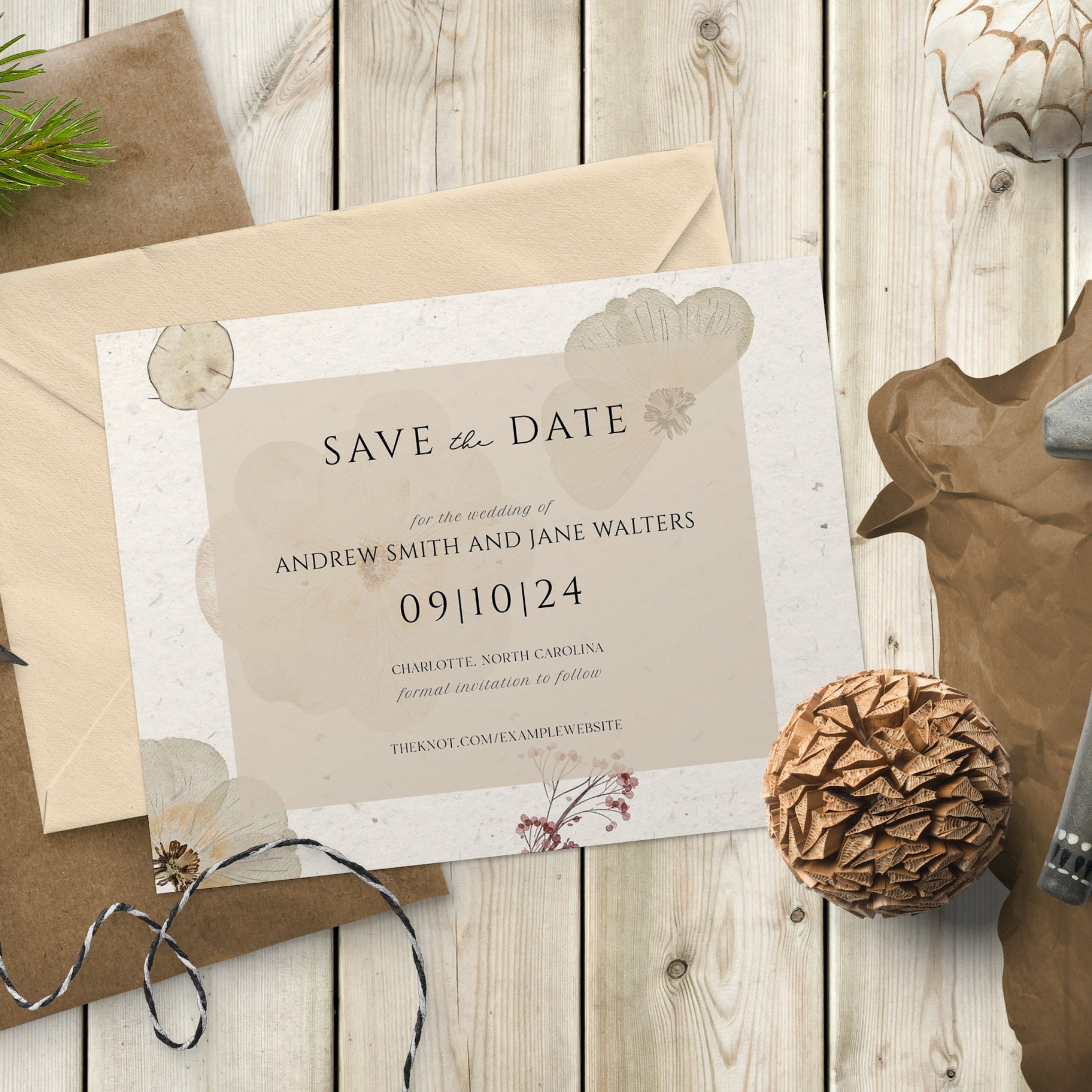 Floral Background Save the Date Template 1, Texture Background Save the ...