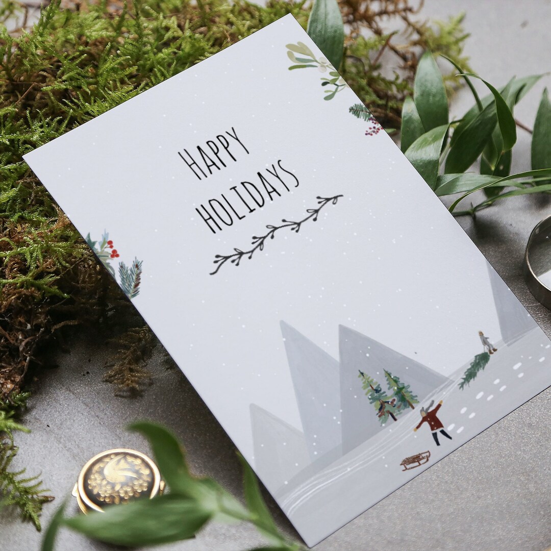Editable Winter Holiday Card Template, Printable 5x7 (digital Download ...