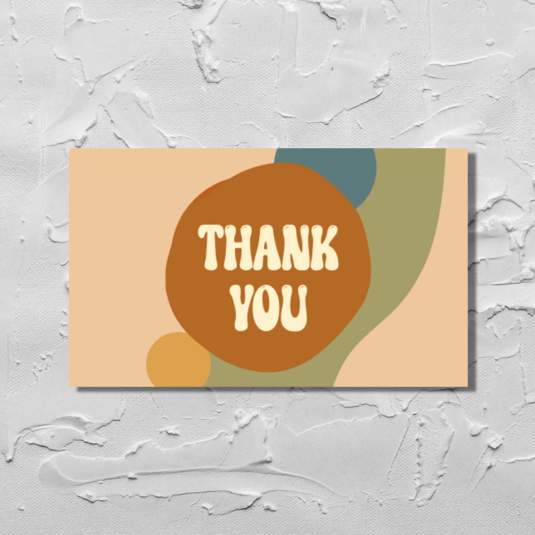 Retro Boho Thank You Card Digital Template, Editable Template, Editable Text, Boho, Retro, Thank ...