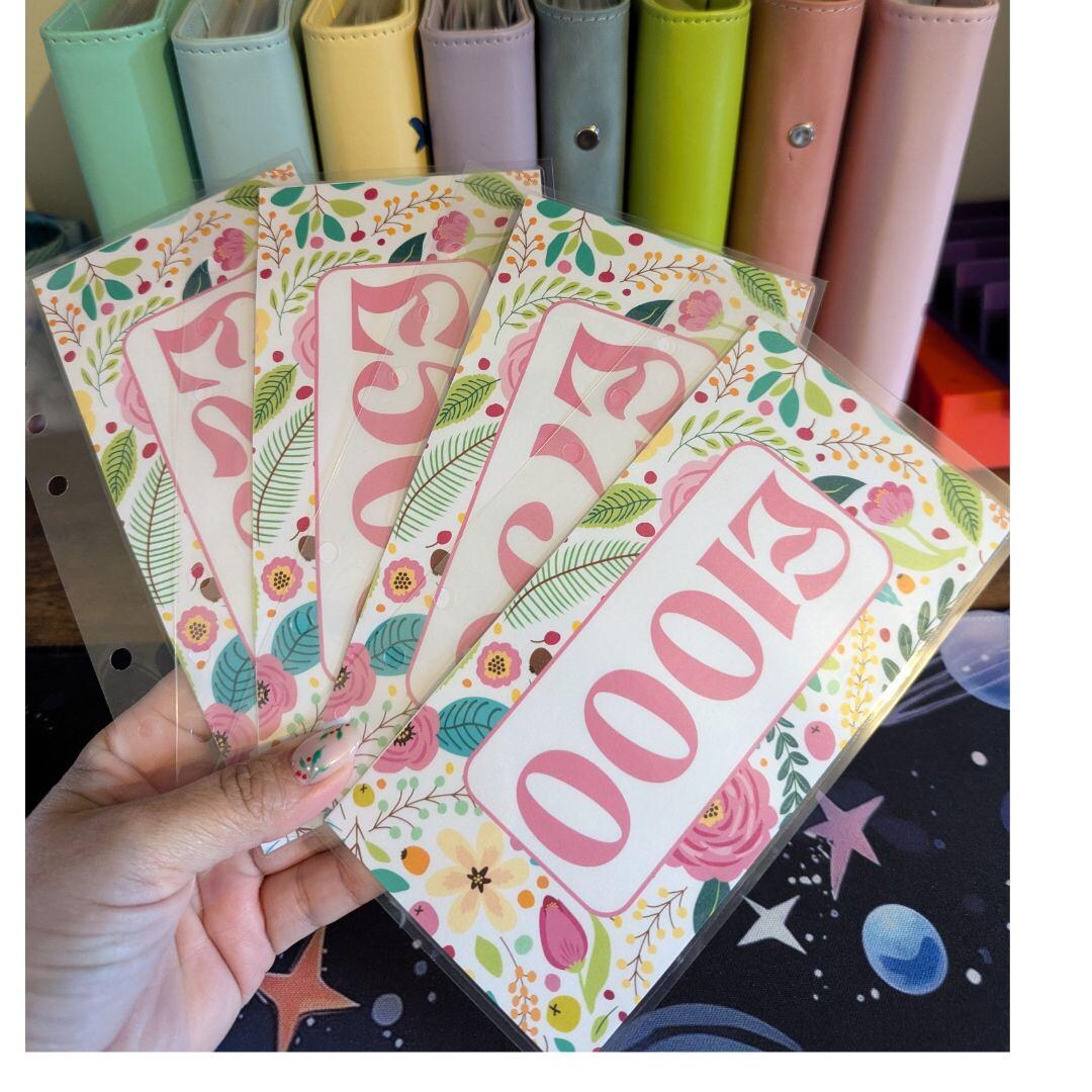 Pink Floral Savings Binder Cover Cash Stuffing Low Income - Etsy
