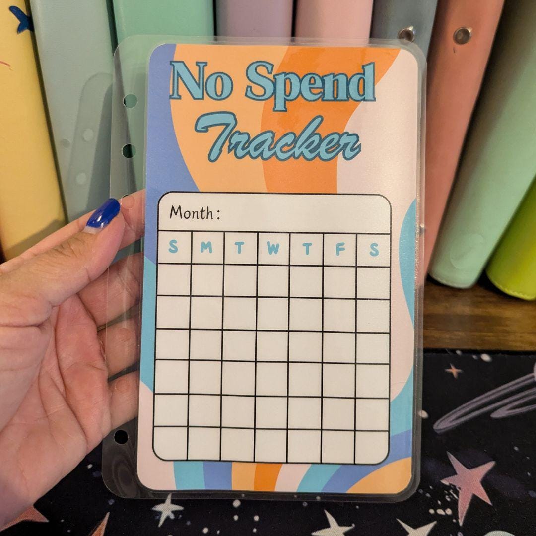 Colourful No Spend Tracker - Etsy