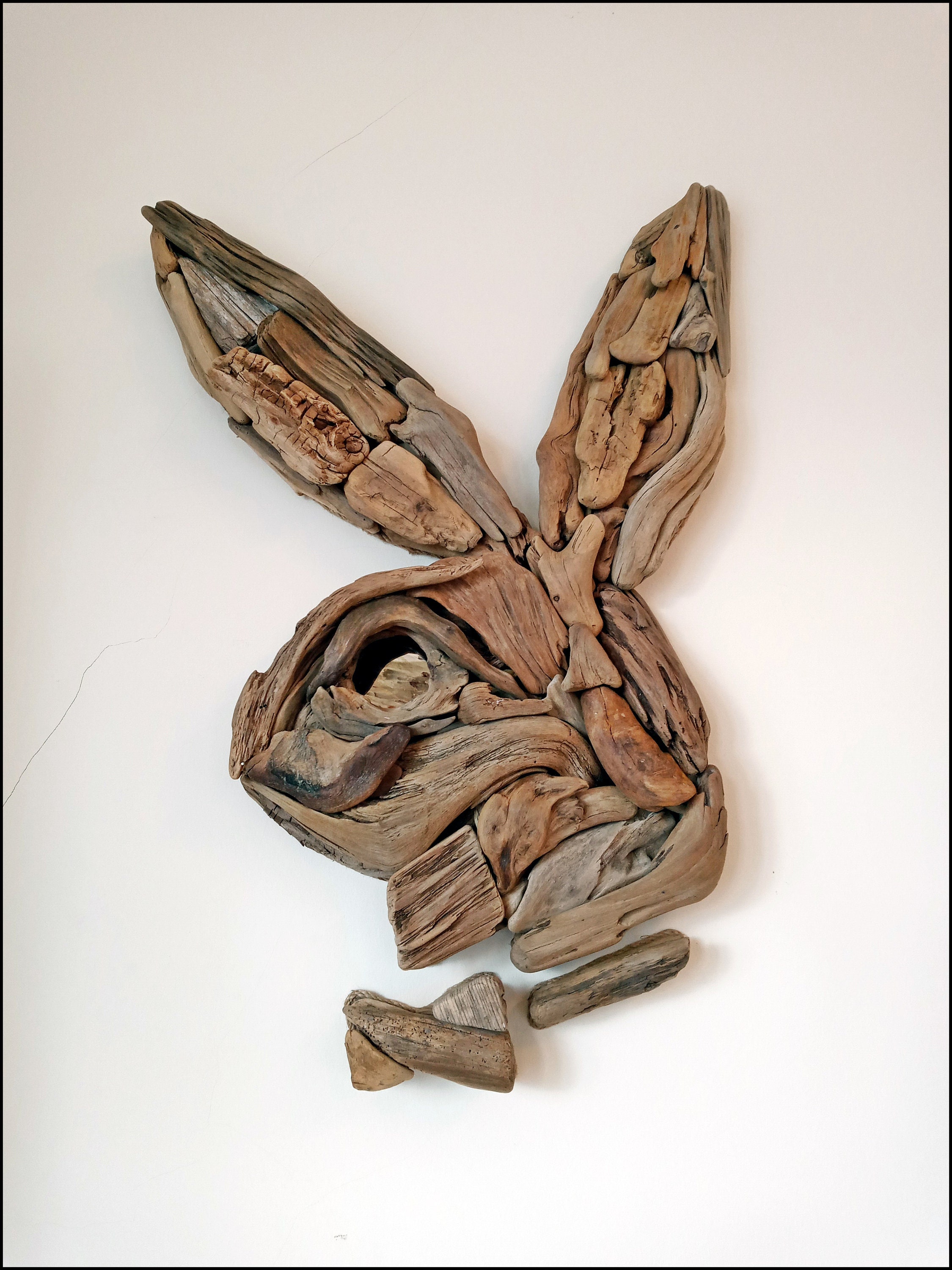 Driftwood Rabbit,set of 3 Rabbits, Wall Decor, Home Decor, Beach House ...