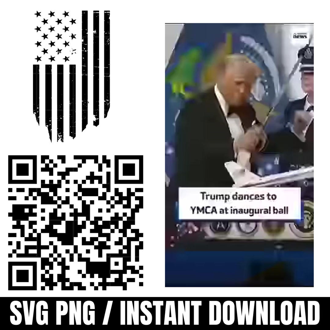 Trump QR Code Png Svg, 45/47 Trump Dancing Code Png Svg, Trump YMCA ...