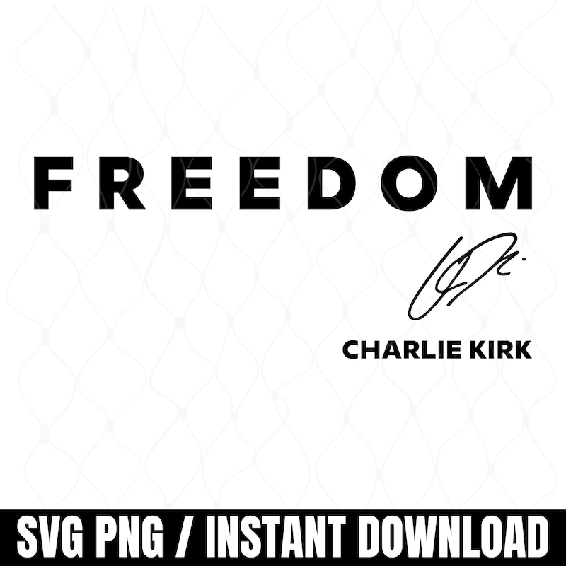 Charlie Kirk Signature in White Font - Etsy