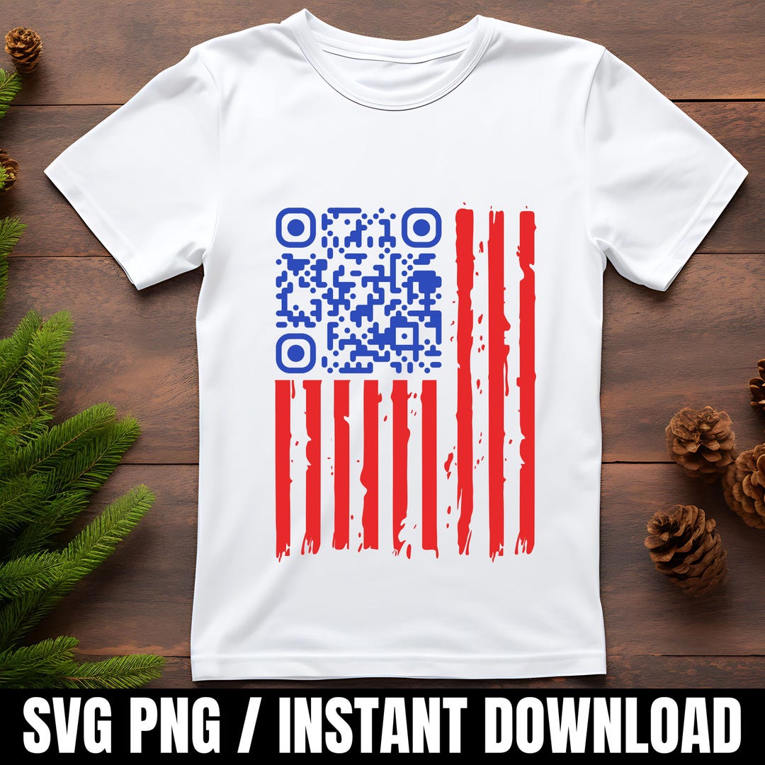 Happy 4th of July QR Code Svg Png, QR Code America Flag Shirt ...