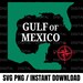 Gulf of Mexico Map Design: SVG, PNG Files (digital Download) - Etsy