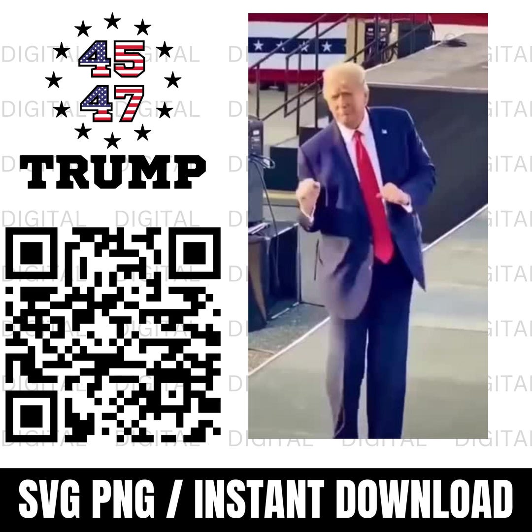 Trump QR Code Png Svg, 45/47 Trump Dancing Code Png Svg, Trump YMCA ...
