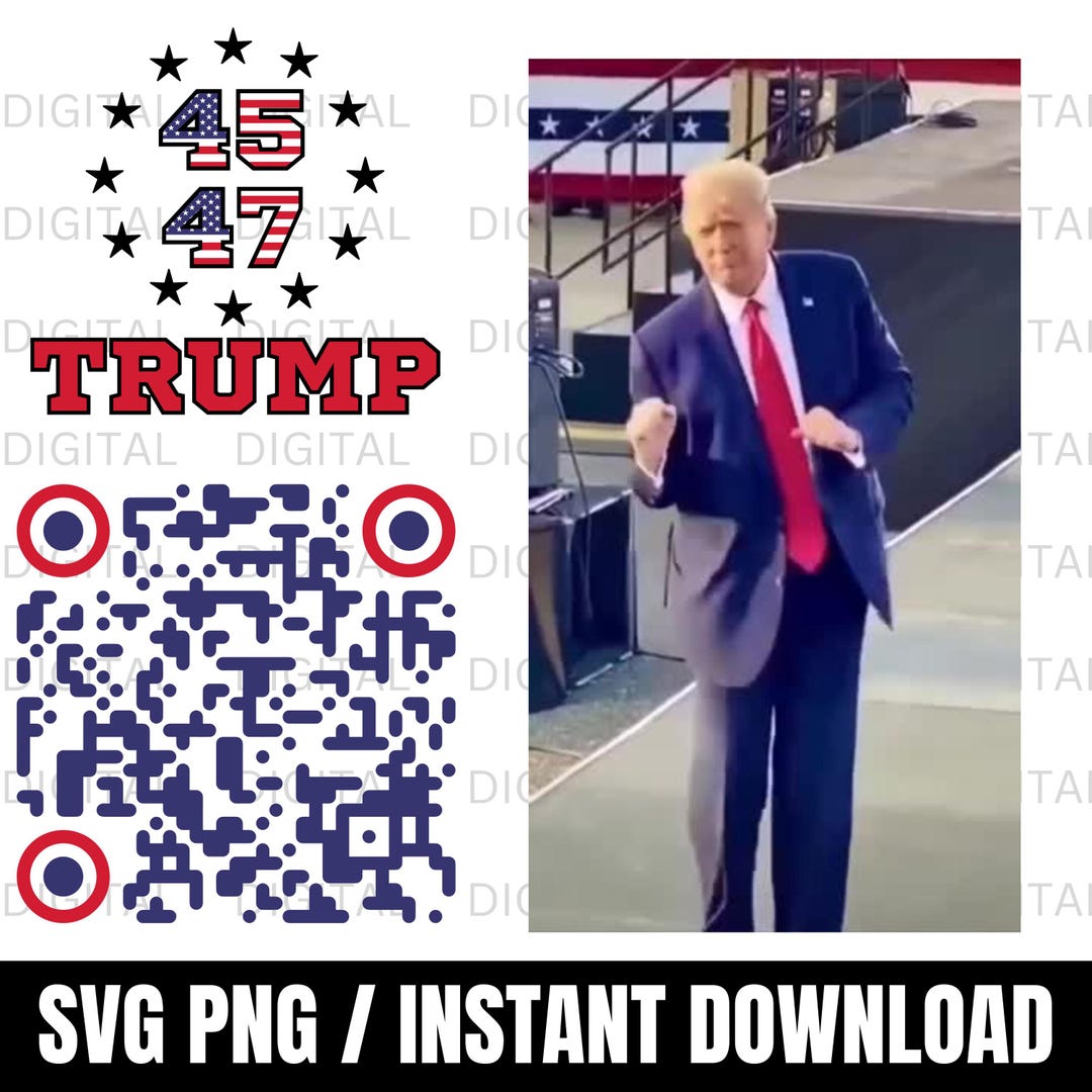 Trump Dancing QR Code: Funny Scan Me Design (SVG, PNG) - Etsy