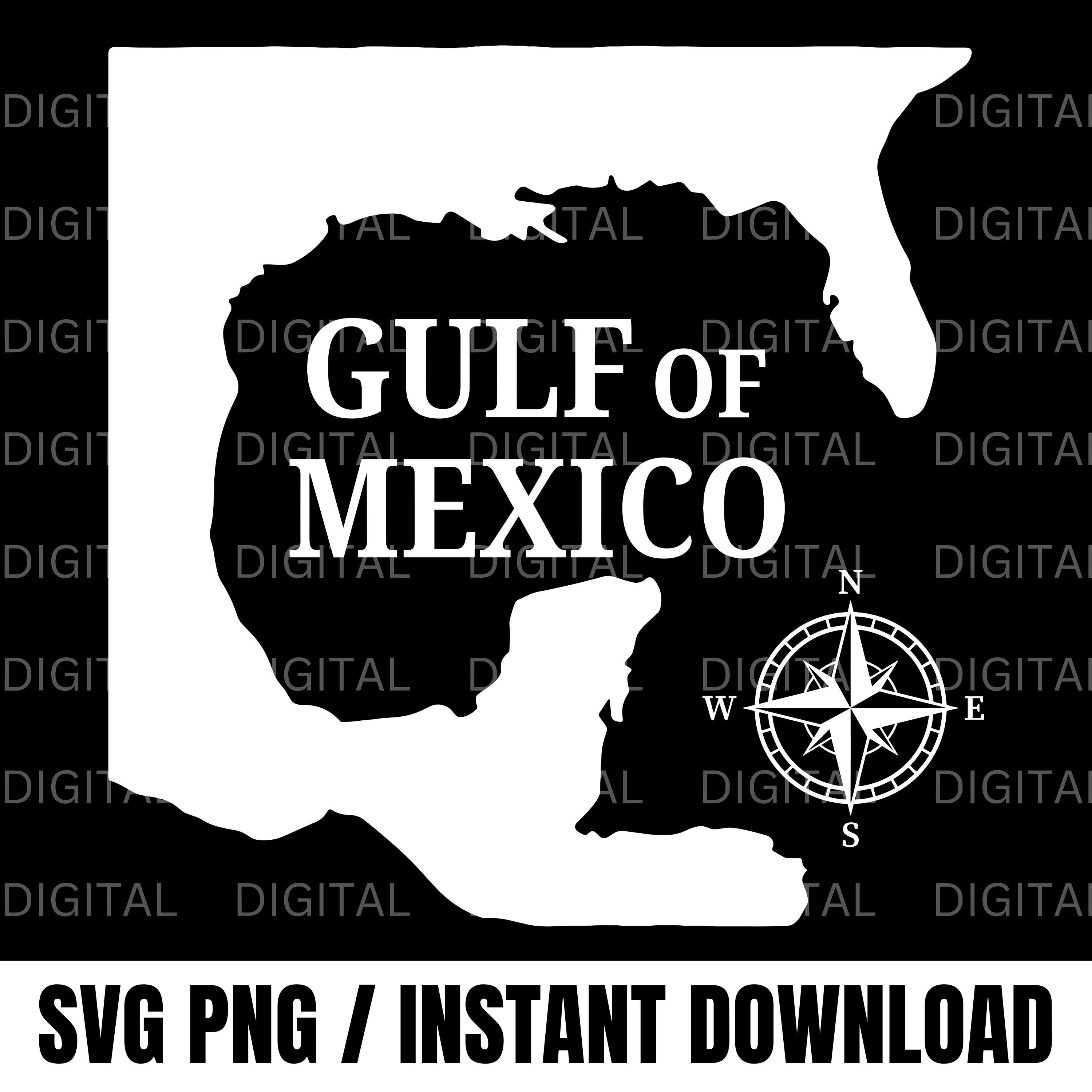 Gulf of Mexico Map SVG PNG: Shirt Design (digital Download) - Etsy