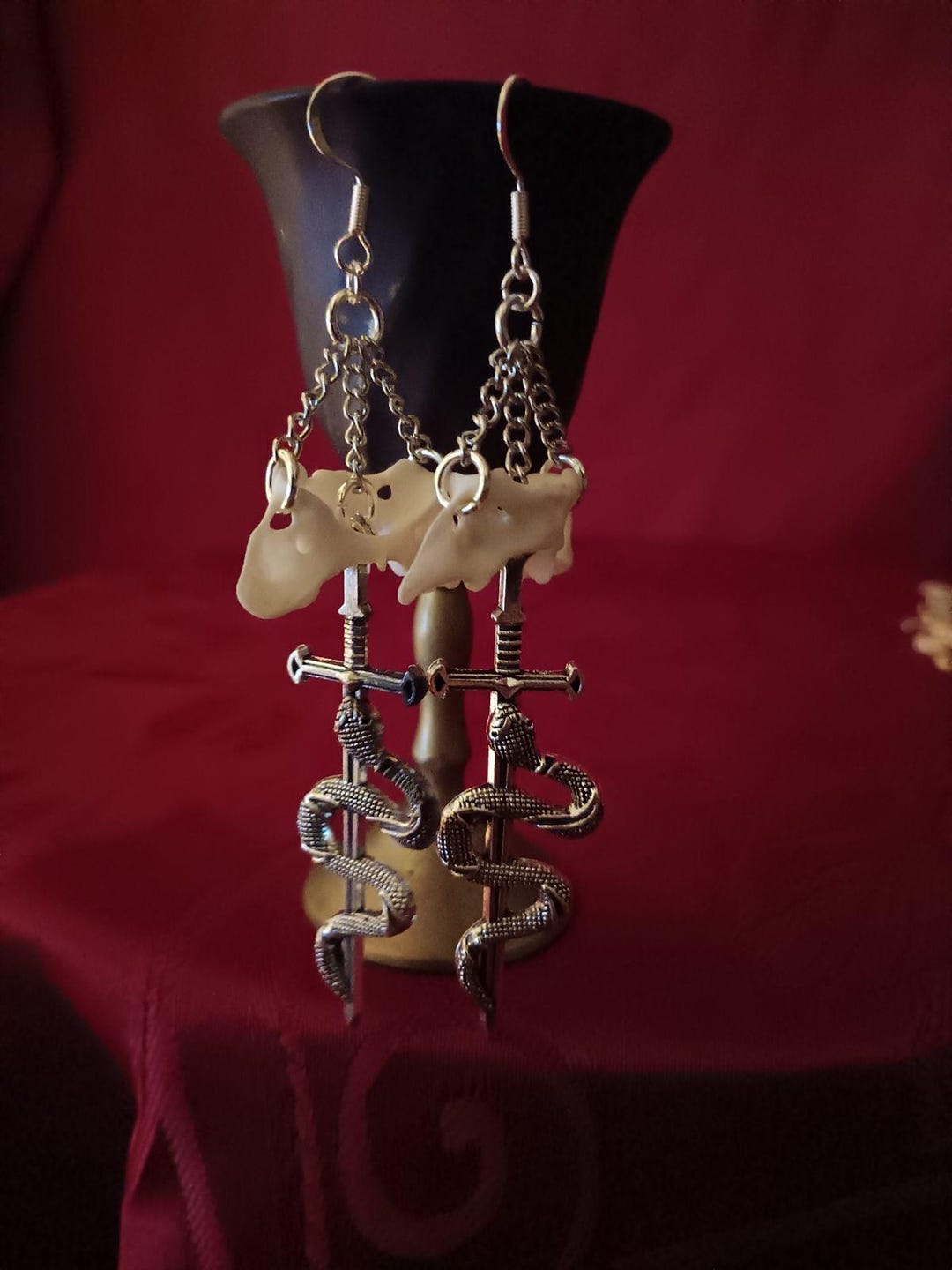 Sword Earrings, Bone Earrings, Vertebrae Earrings, Snake Earrings ...