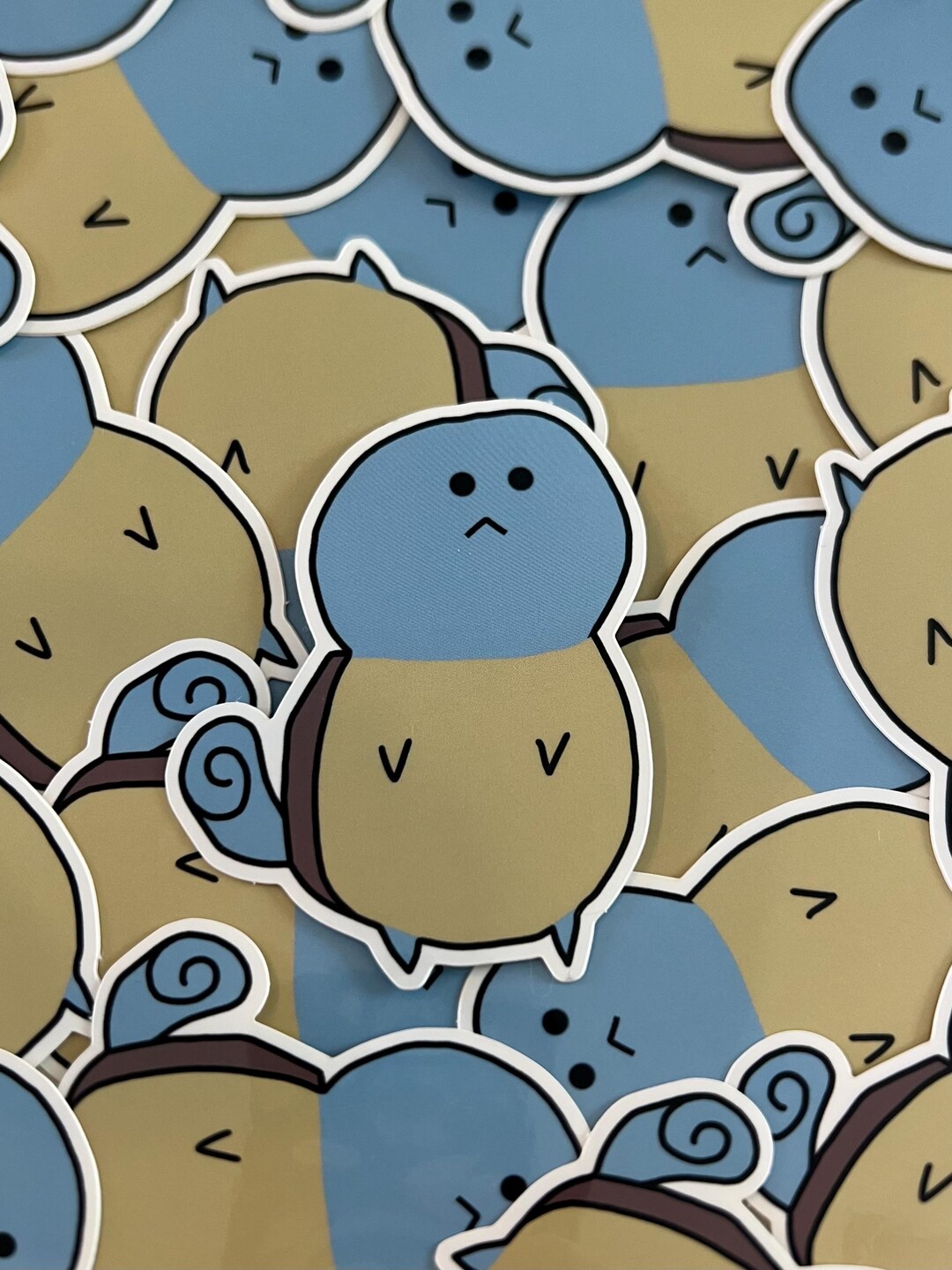 Derpy Pokemon Squirtle Sad Vinyl Waterproof Sticker, Cute Water Turtle ...