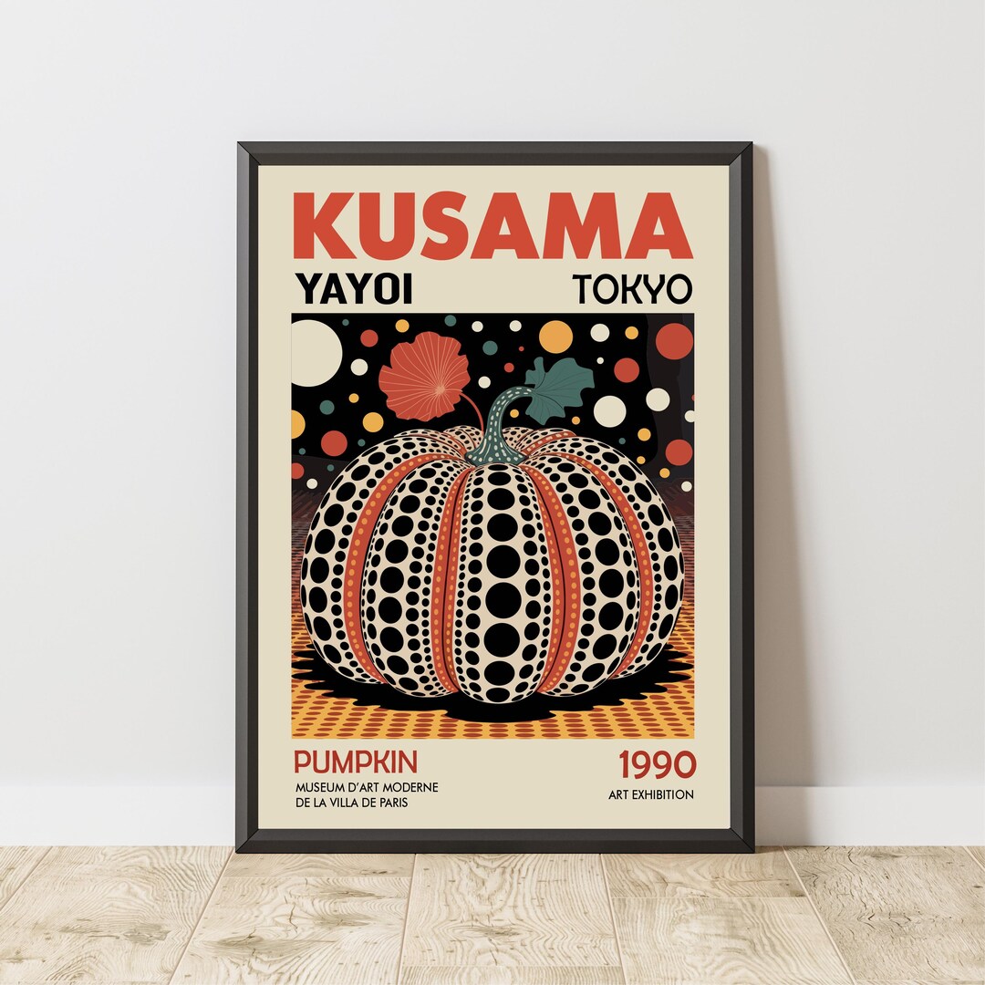 Yayoi Kusama Inspired Pumpkin Print | Polka Dot Art Poster | Japanese ...