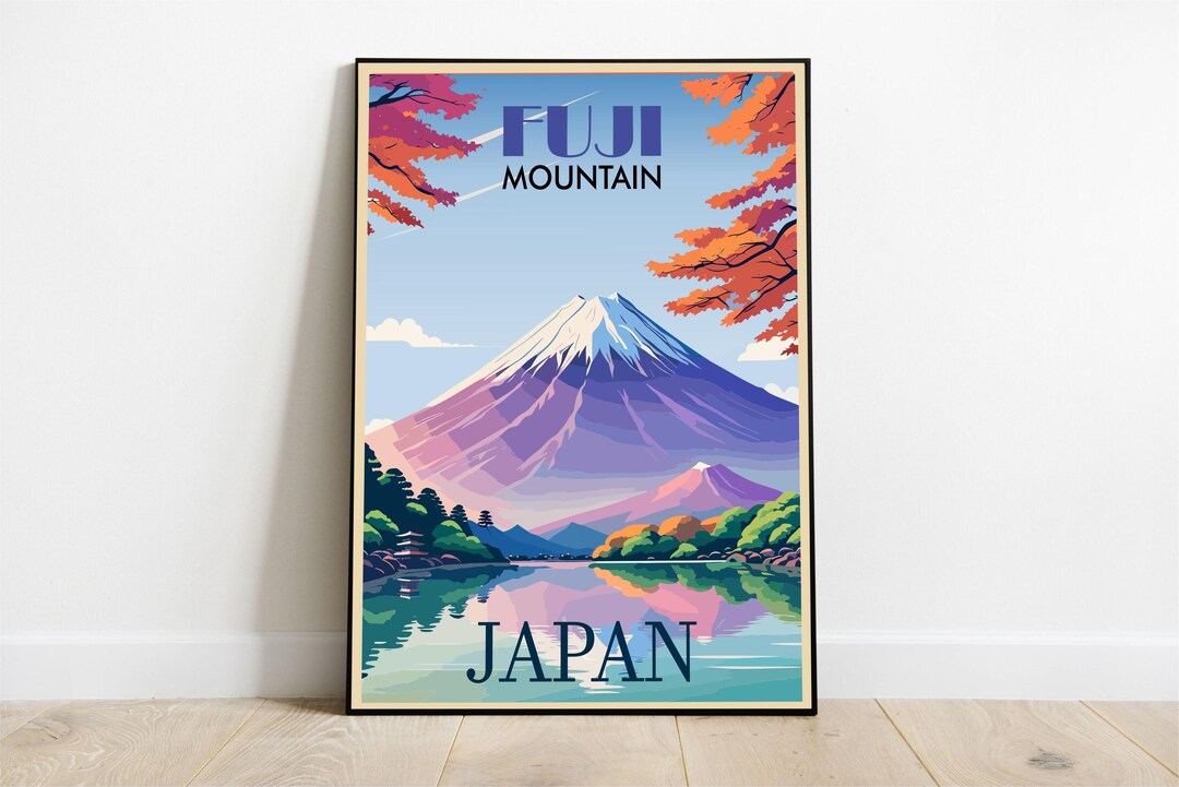 Fuji Mountain Japan Travel Poster - Printable Wall Art, Japanese ...