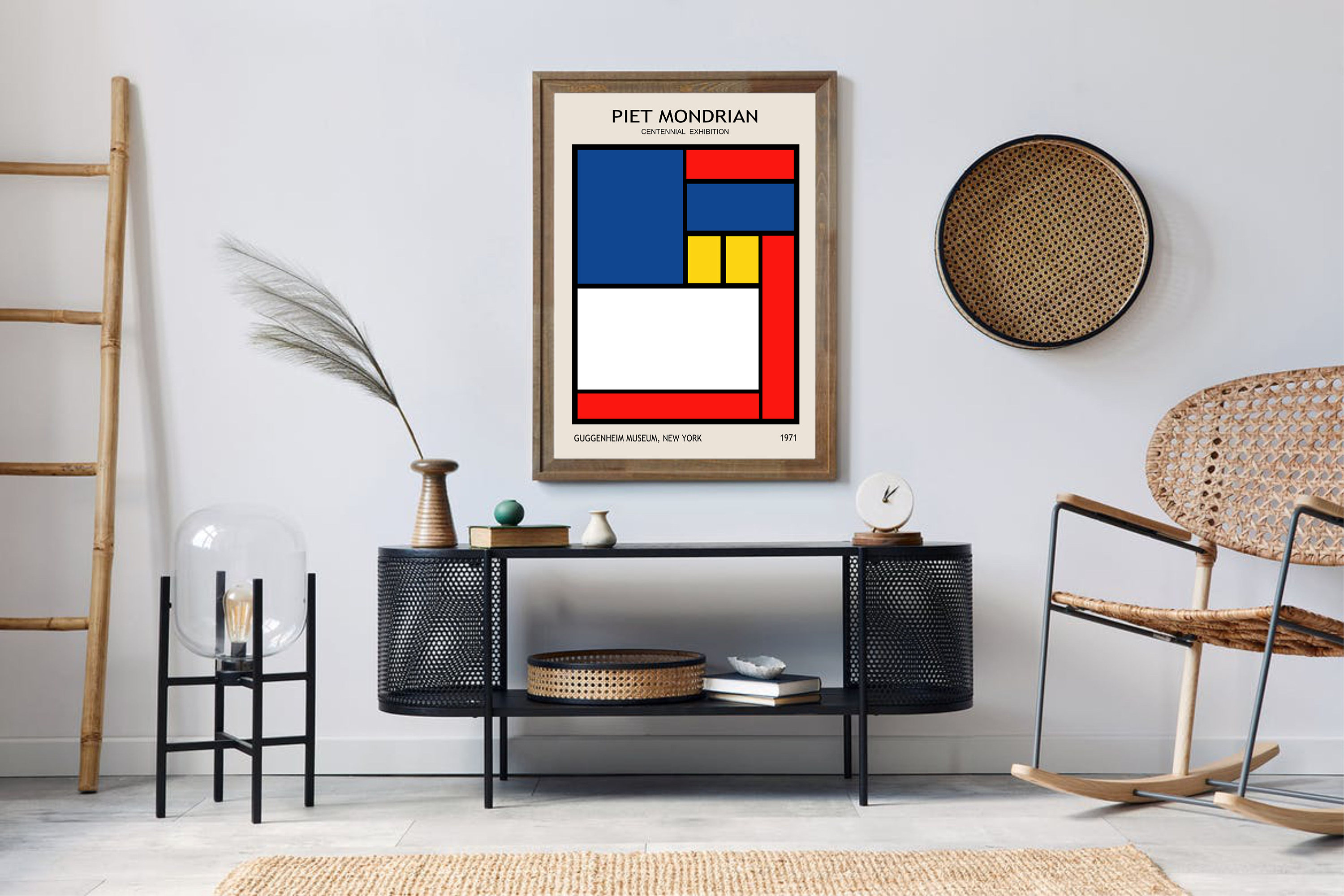 Mondrian Poster Piet Mondrian Print Geometric Abstract Wall Art ...