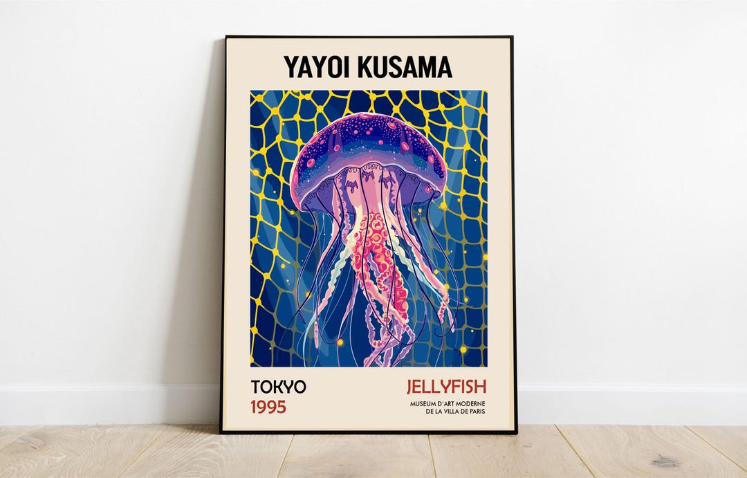Yayoi Kusama Inspired Jellyfish Poster, Polka Dot Art Print, Colorful ...